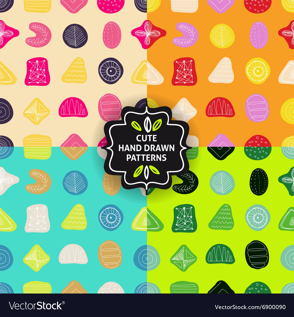 Seamless simple pattern set Royalty Free Vector Image
