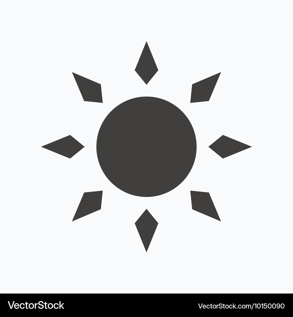 Sun icon sunny weather sign Royalty Free Vector Image