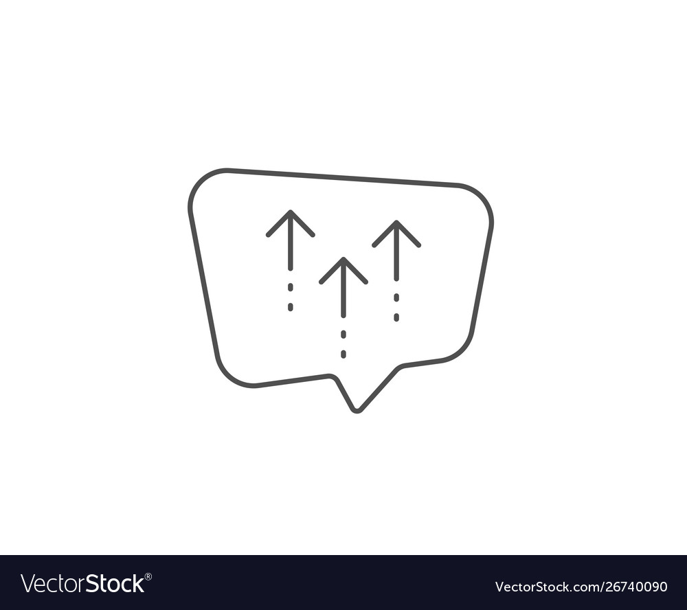 Swipe up line icon scrolling arrow sign landing Vector Image