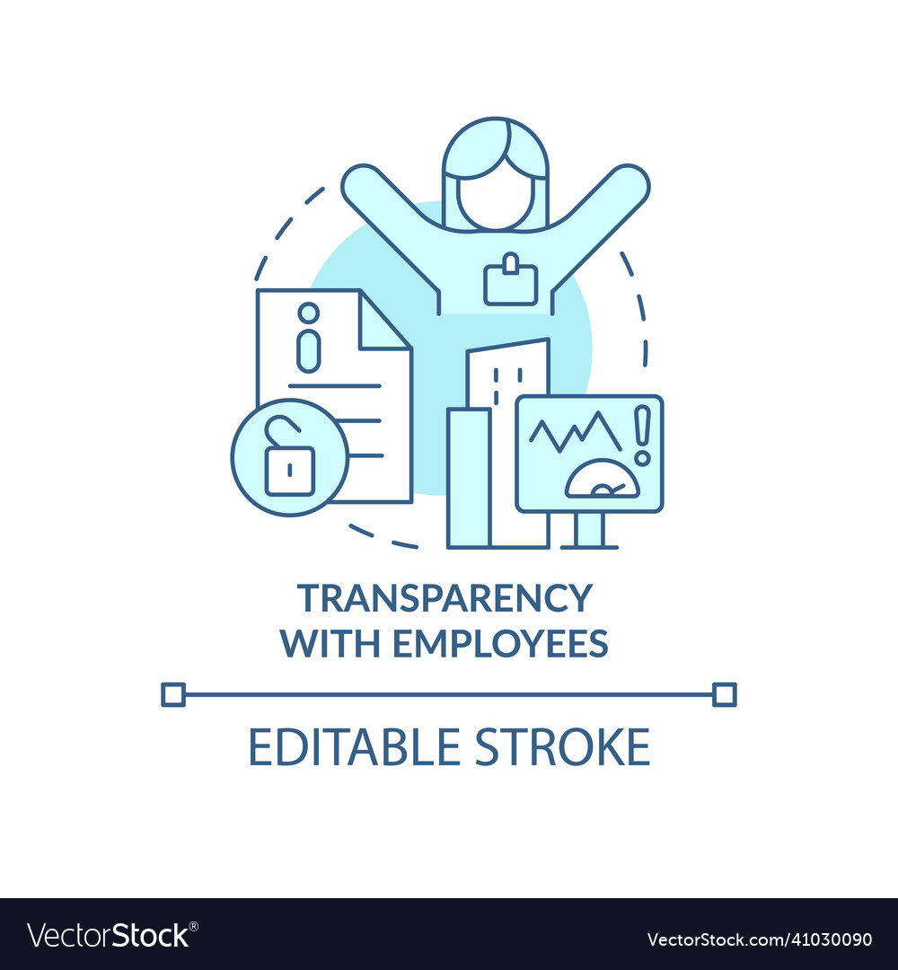 Transparency with employee turquoise concept icon Vector Image