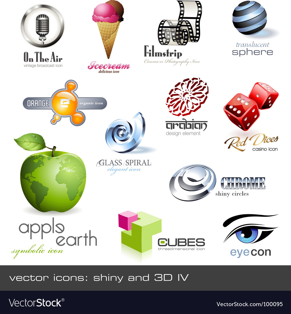 3d icons Royalty Free Vector Image - VectorStock