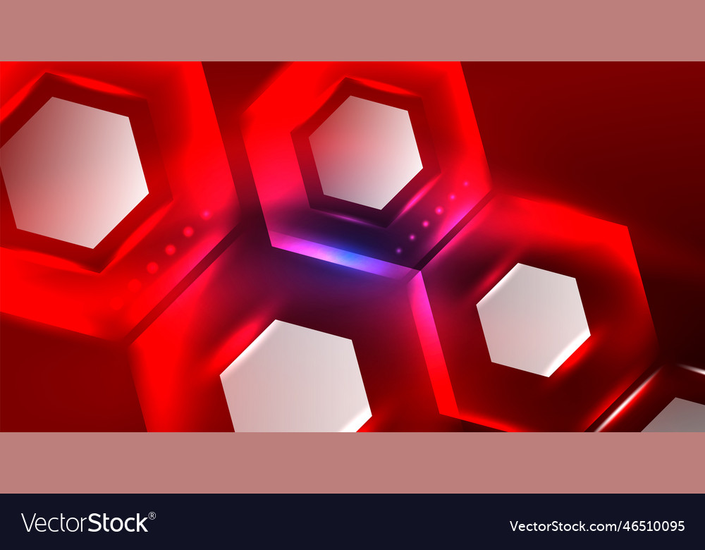 Abstract background neon hexagon Royalty Free Vector Image