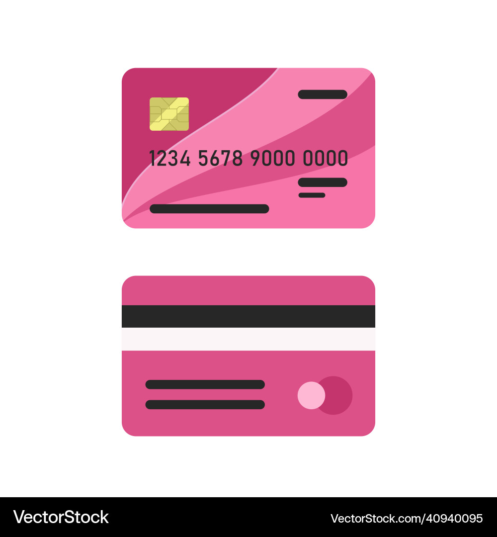 Bank card isolated on white background front Vector Image