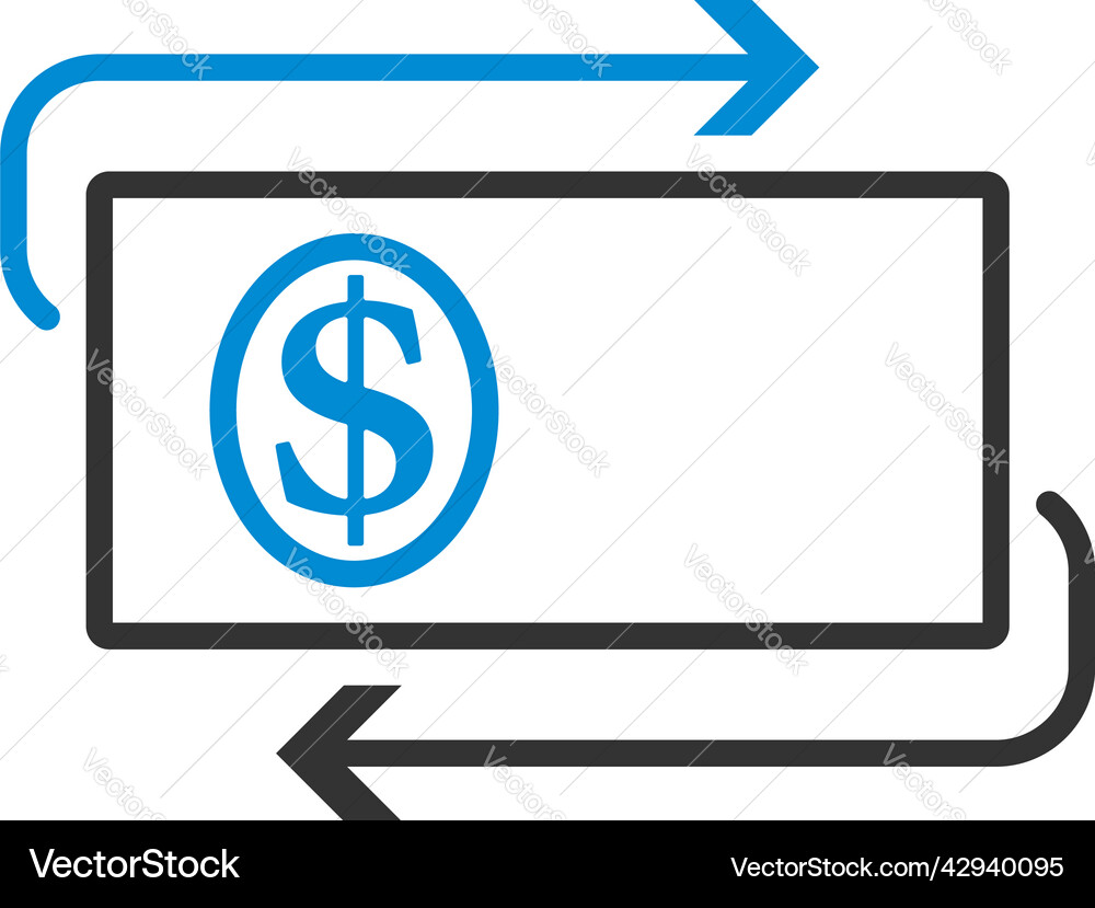 Cash back dollar banknote icon Royalty Free Vector Image