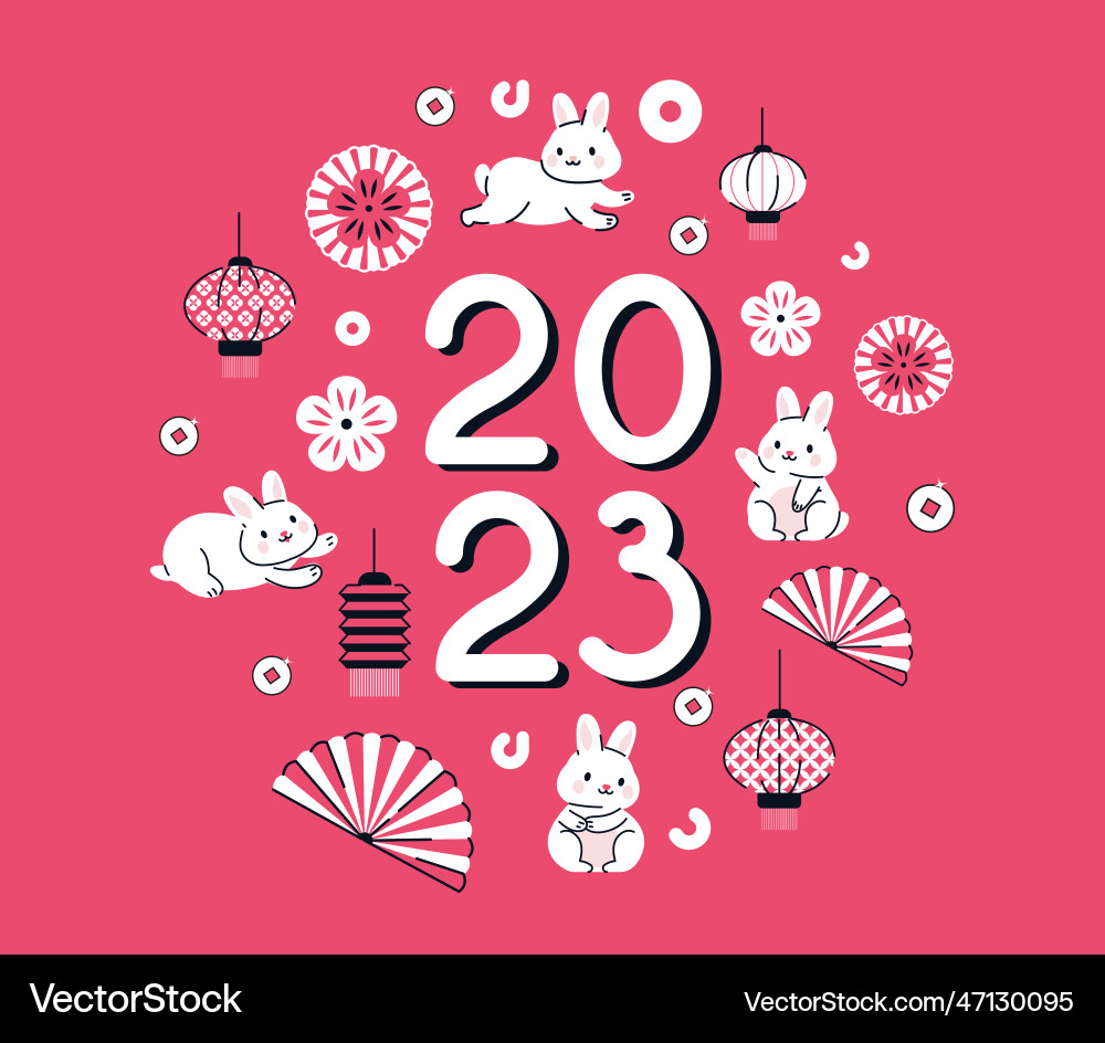 Chinese new year circle 2023 Royalty Free Vector Image