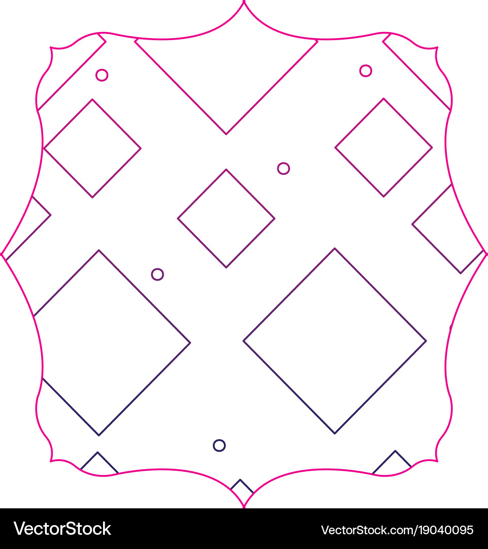 Color line square with memphis graphic style Vector Image