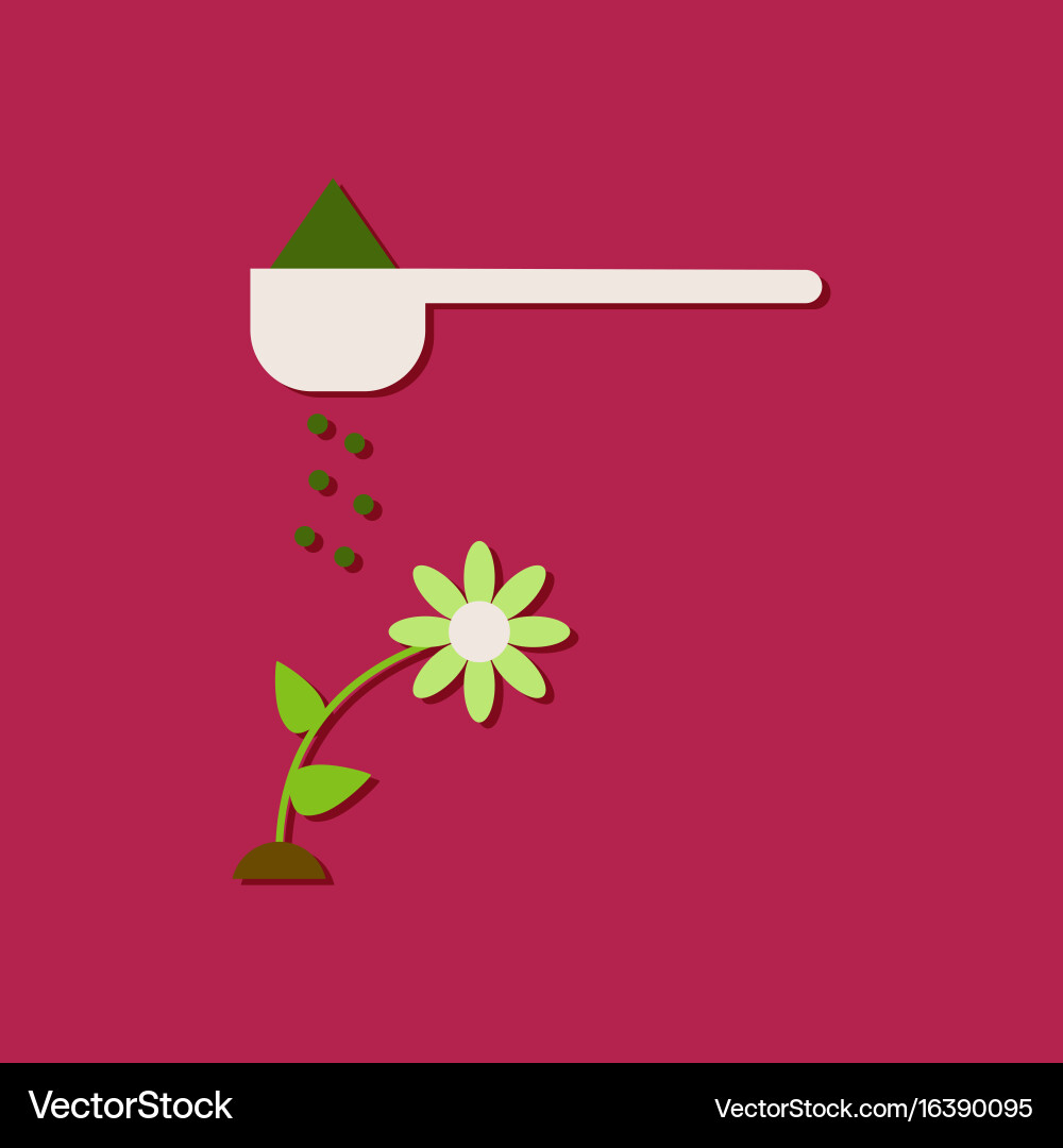 Flat icon design collection care for flower Vector Image