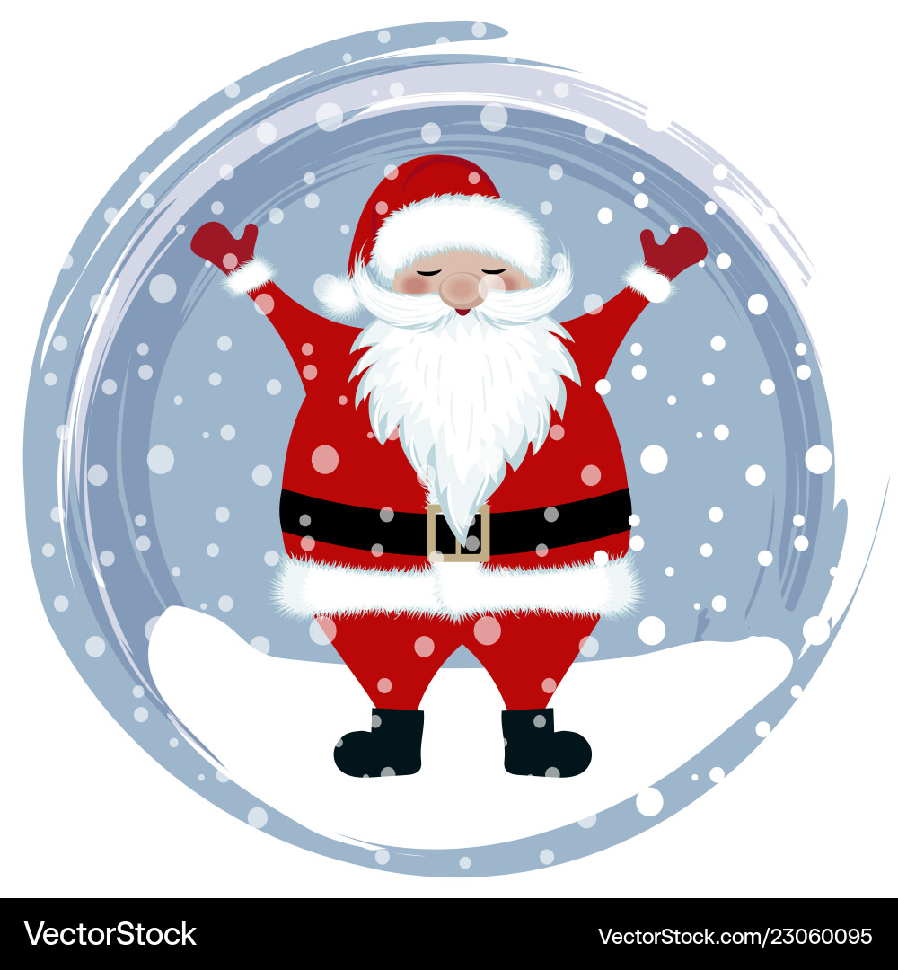 Happy santa in snow Royalty Free Vector Image - VectorStock
