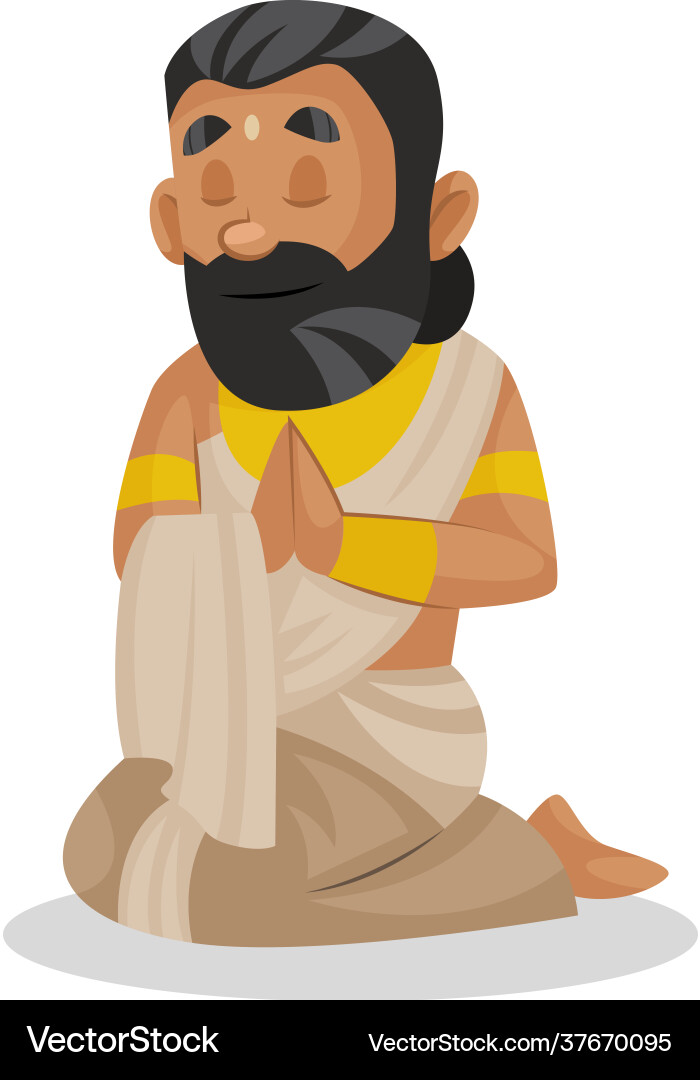 King janaka cartoon character Royalty Free Vector Image