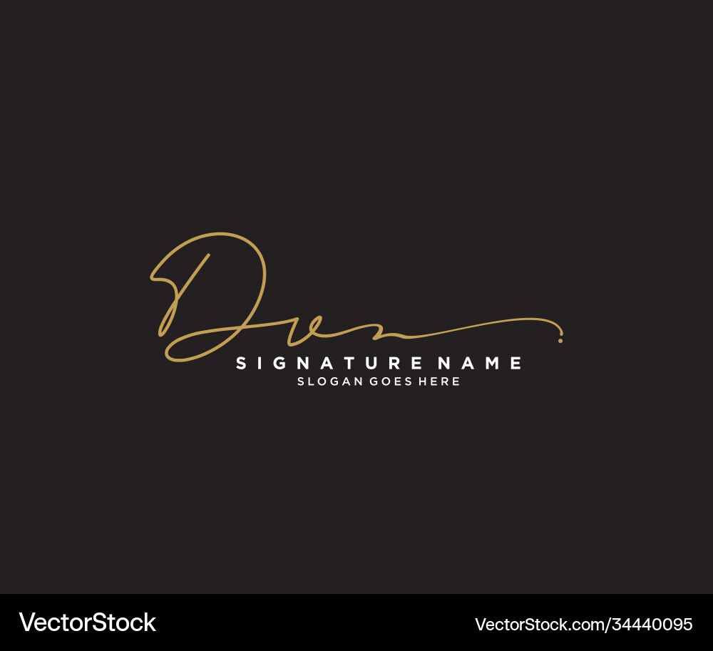 Letter dv signature logo template Royalty Free Vector Image