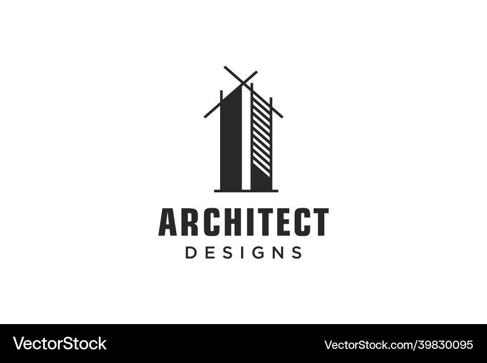 Letter i simple modern building architecture logo Vector Image