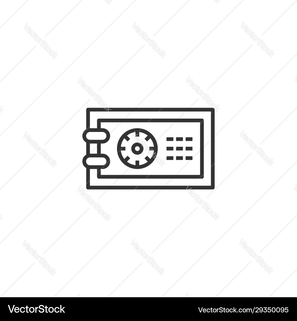 Safe money icon in flat style strongbox on white Vector Image