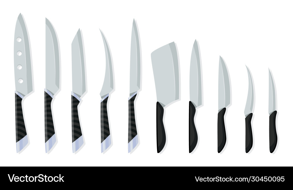 Set butcher meat knives for design Royalty Free Vector Image