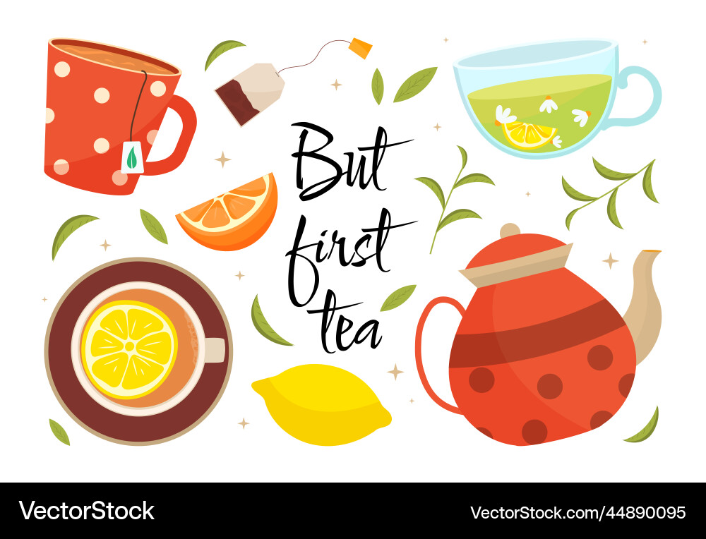 Set of tea Royalty Free Vector Image - VectorStock