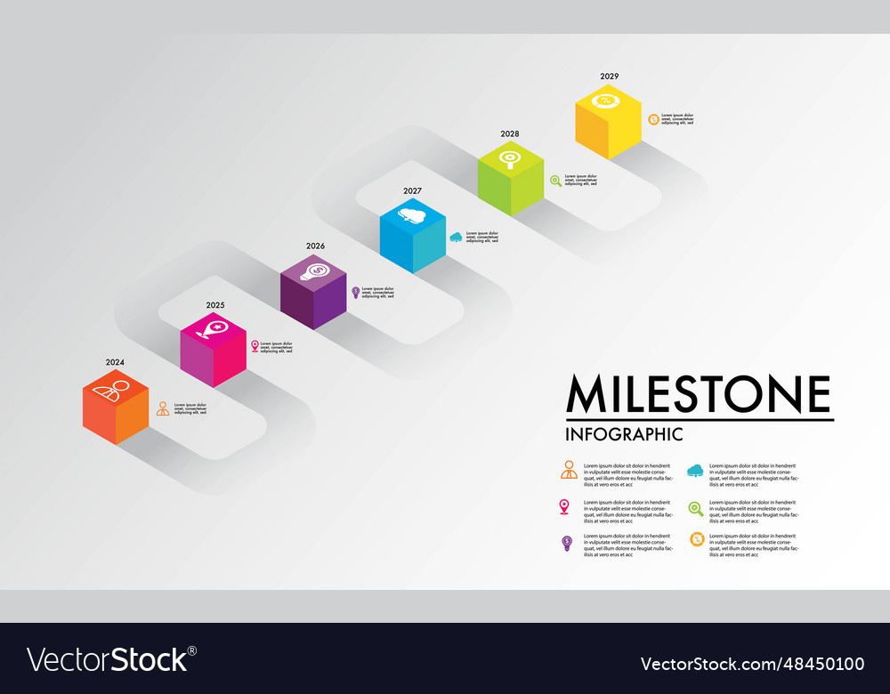 6 isometric road map Royalty Free Vector Image