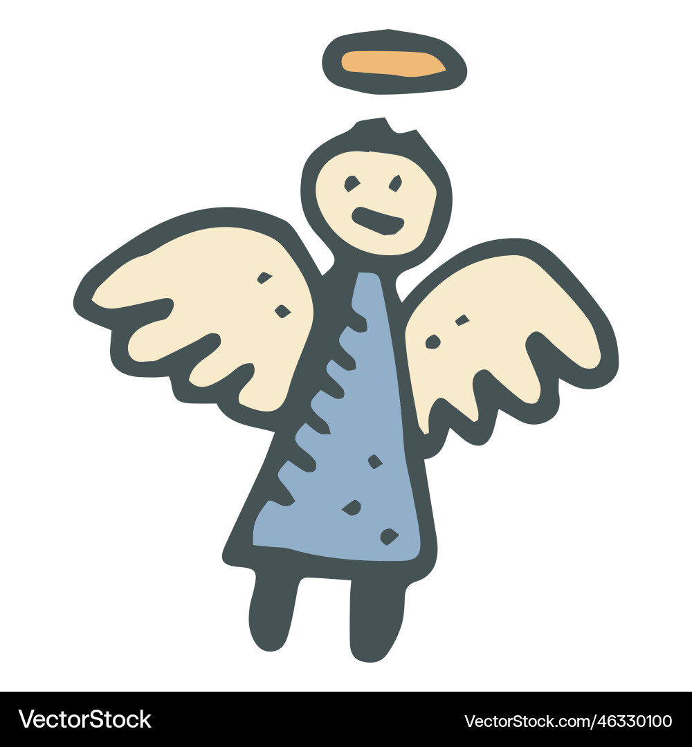 Angel hand drawn cartoon icon 24 Royalty Free Vector Image