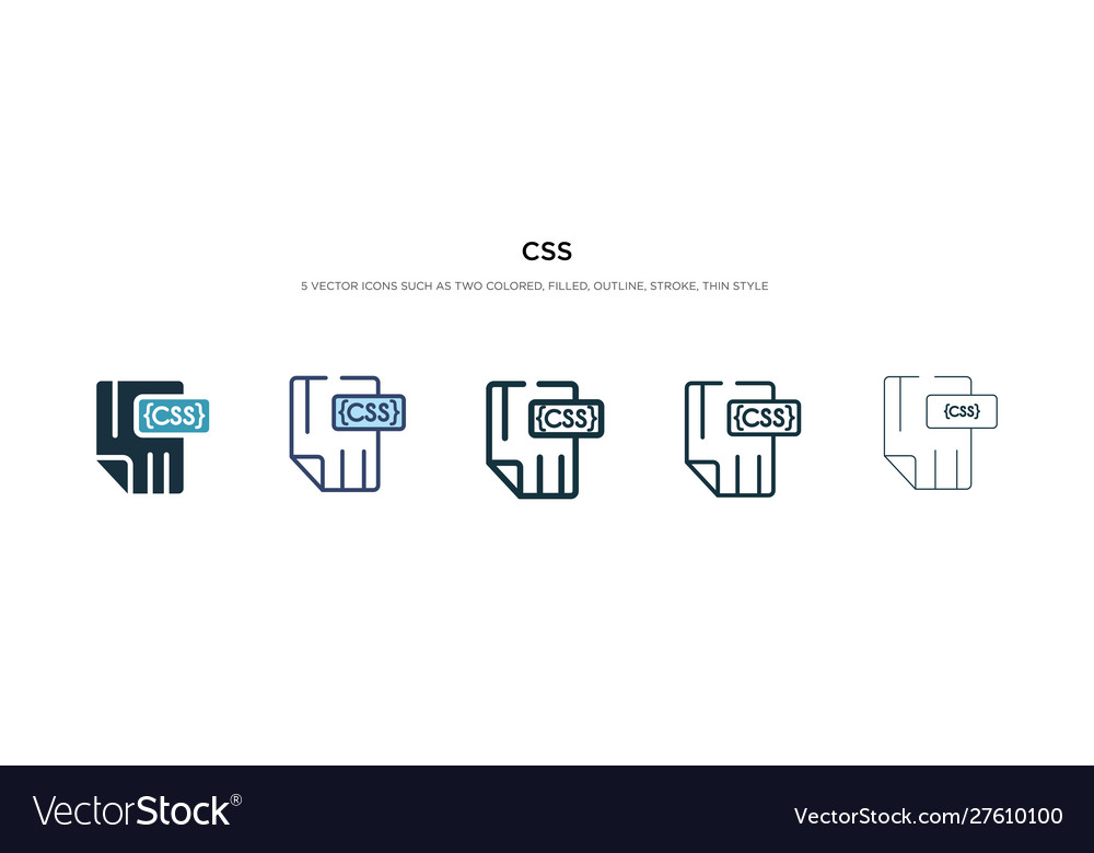 Css icon in different style two colored Royalty Free Vector