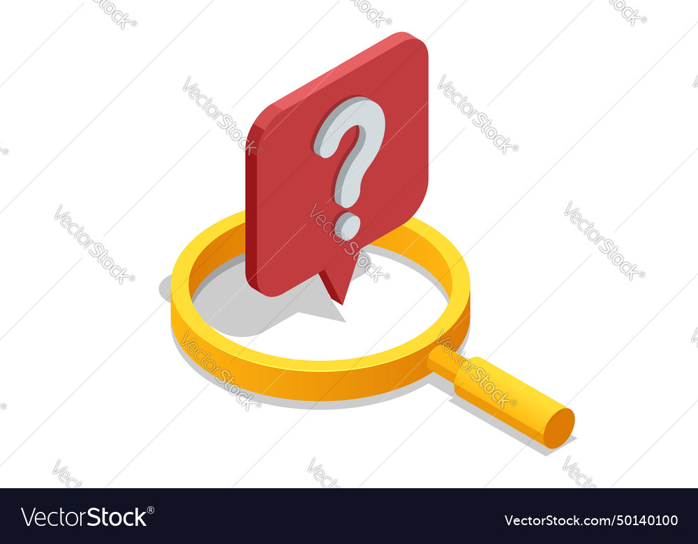Isometric question marks message box Royalty Free Vector Isometric question marks message box Royalty Free Vector