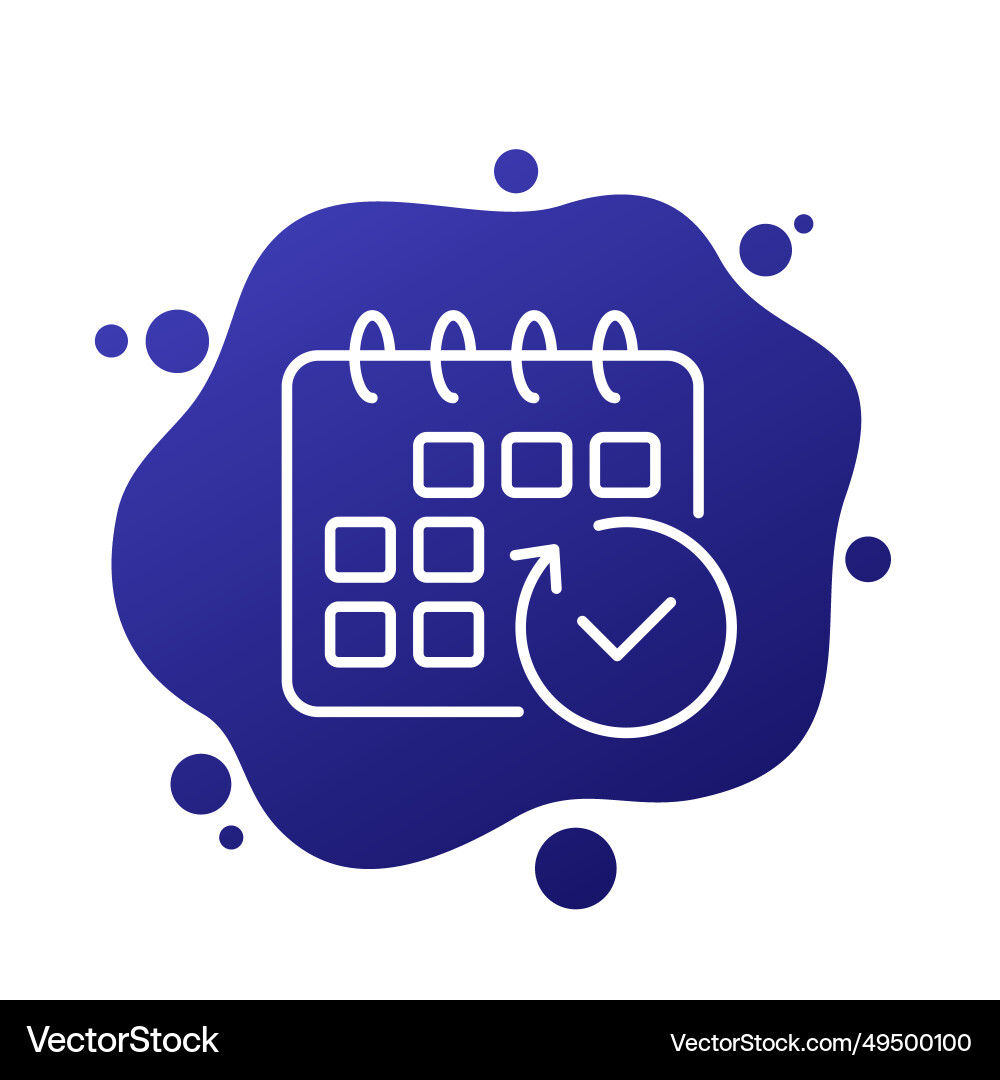 Monthly subscription auto-renewal line icon Vector Image