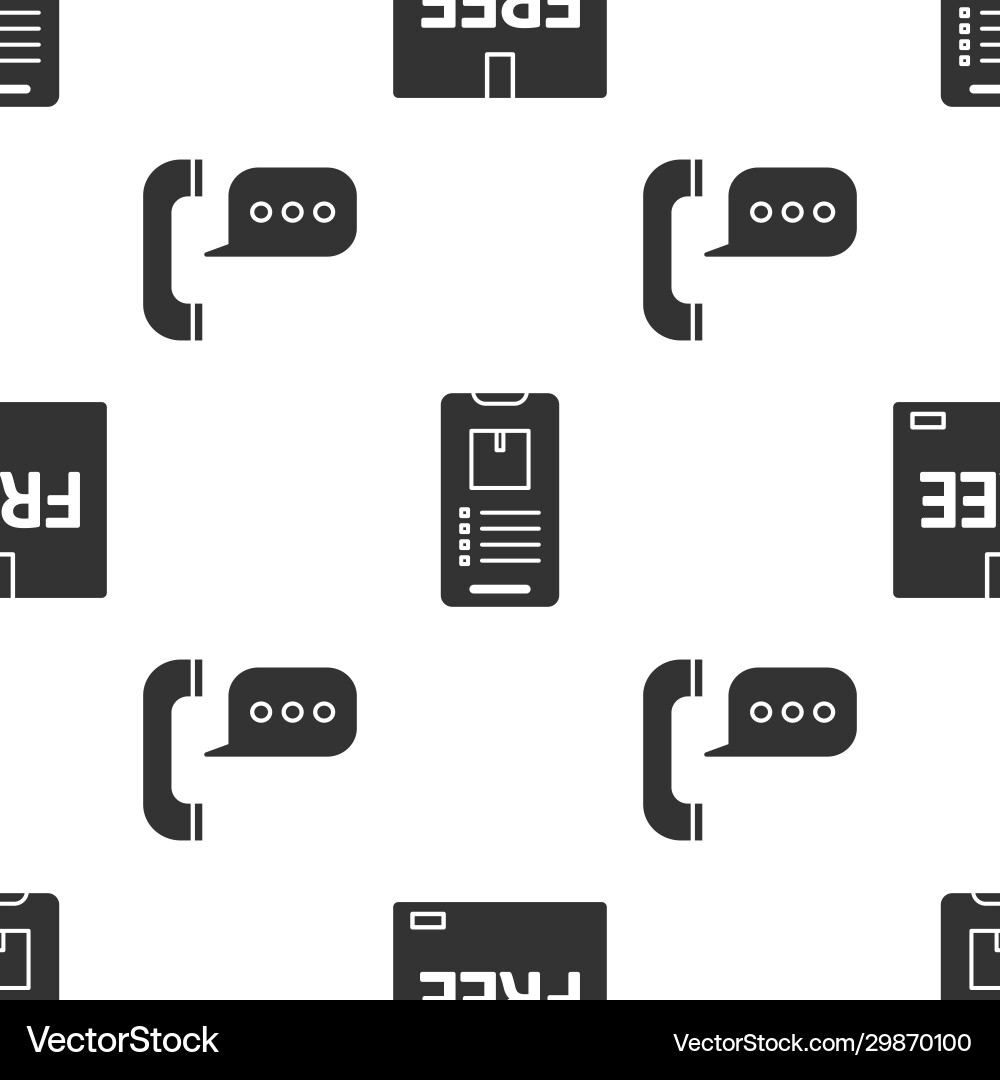 Set cardboard box with free symbol mobile phone Vector Image