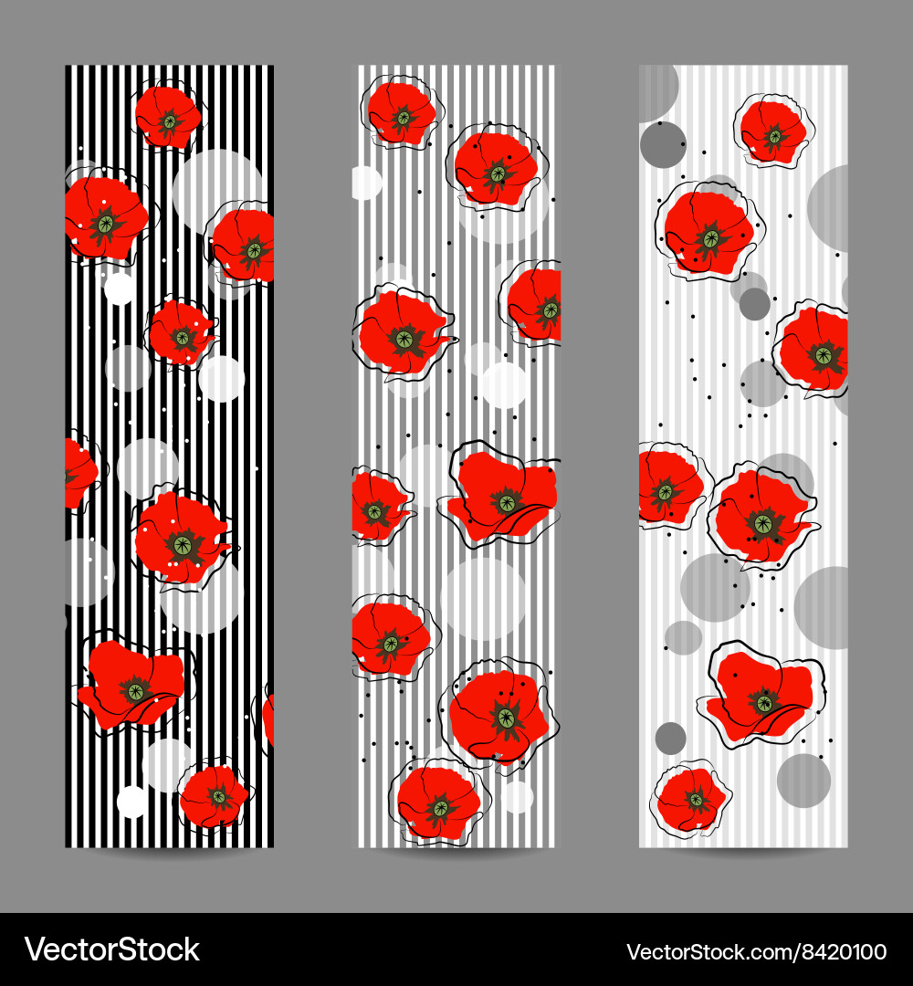 Set of vertical banners with flowers Royalty Free Vector