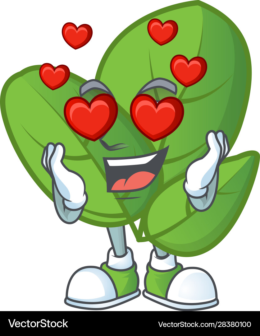 Super cute falling in love basil cartoon character