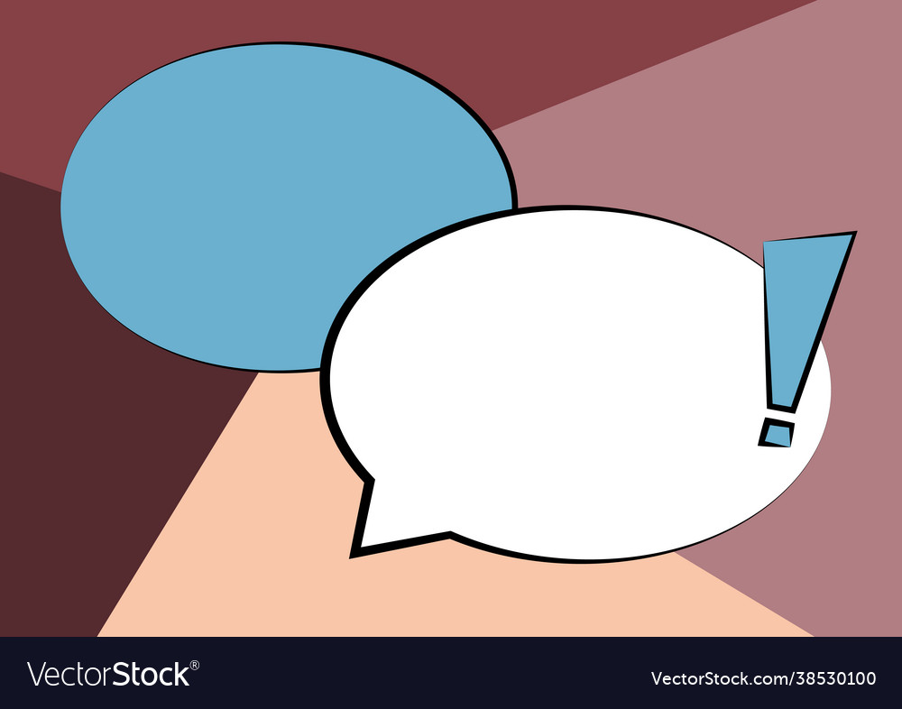 Two colorful overlapping speech bubble drawing Vector Image