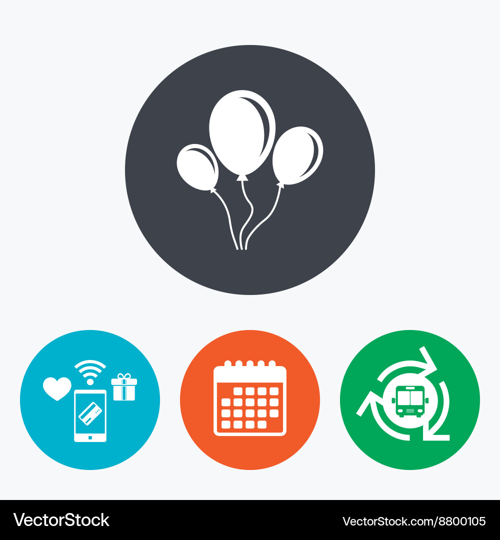 Balloon sign icon air with rope Royalty Free Vector Image