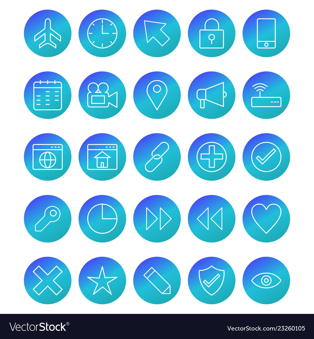 Basic ui icon set Royalty Free Vector Image - VectorStock