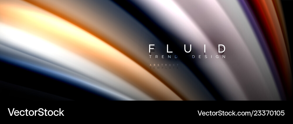 Bright colorful liquid fluid lines on black Vector Image