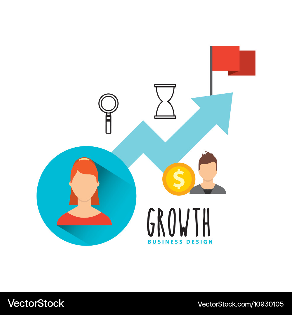 Business growth funds flat icons Royalty Free Vector Image