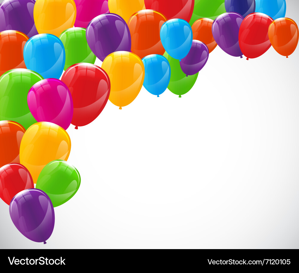 Color glossy balloons background Royalty Free Vector Image
