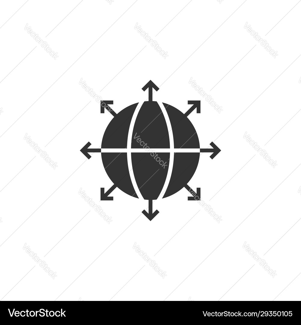Earth planet icon in flat style globe geographic Vector Image
