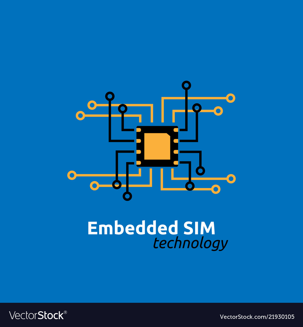 Esim embedded sim card network icon symbol Vector Image Esim embedded sim card network icon symbol Vector Image