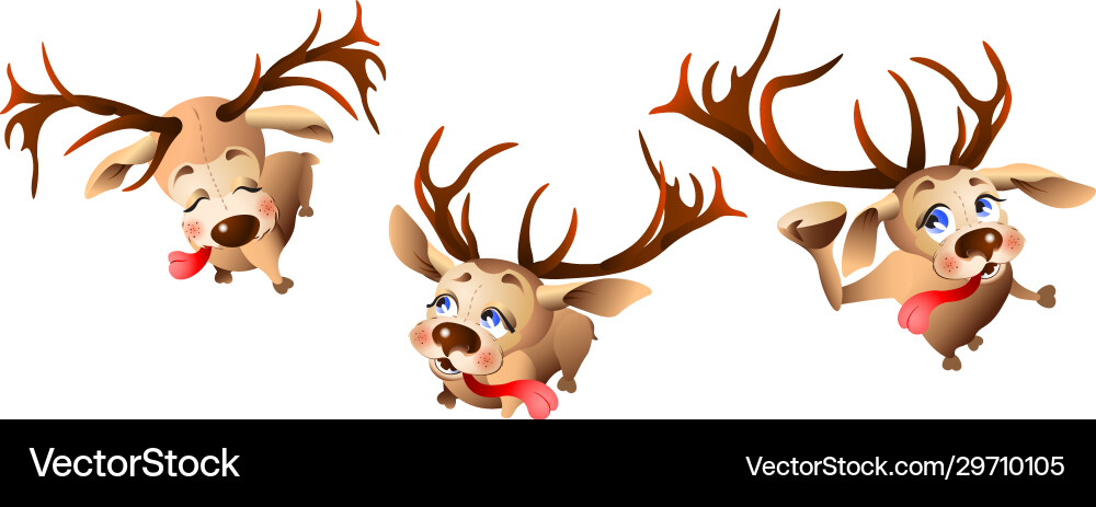 Happy reindeer preparing for new year Royalty Free Vector