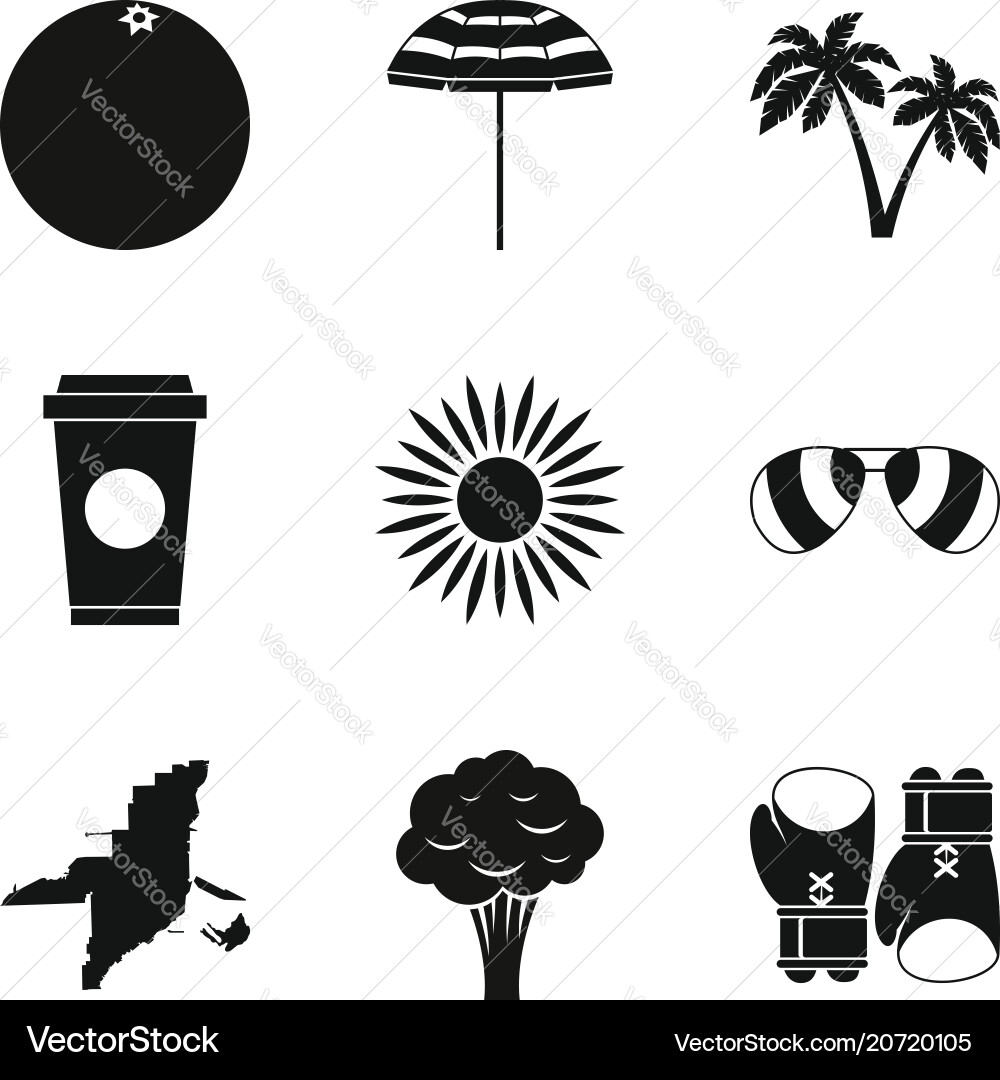 Improved health icons set simple style Royalty Free Vector