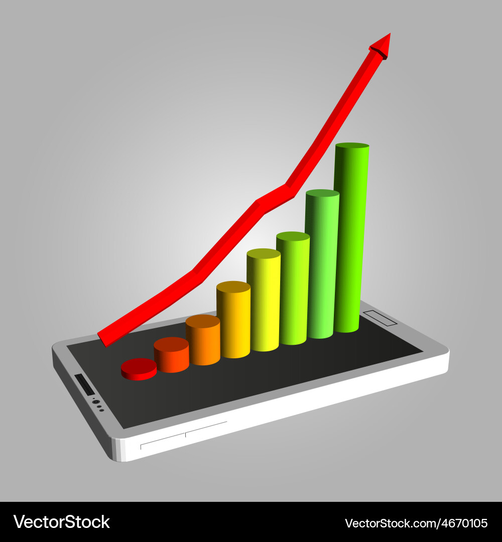 Infographics showing growth in sales Royalty Free Vector