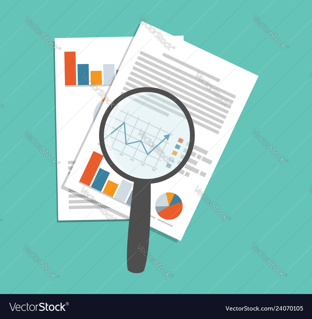 Magnifying glass data analysis Royalty Free Vector Image Magnifying glass data analysis Royalty Free Vector Image