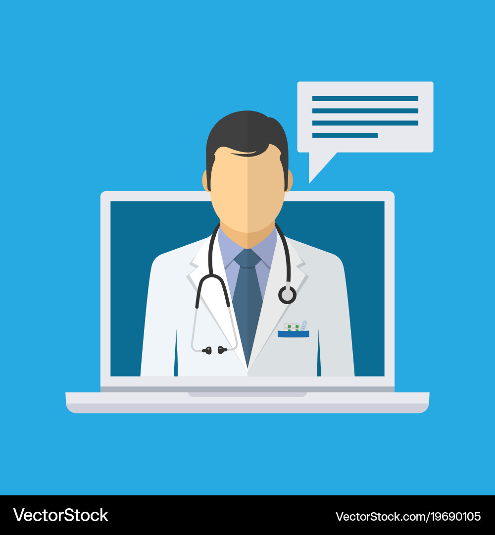 Online medical consultation and support Royalty Free Vector