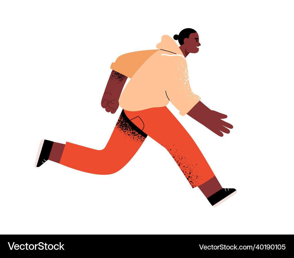 Person running hurrying and rushing forward Vector Image