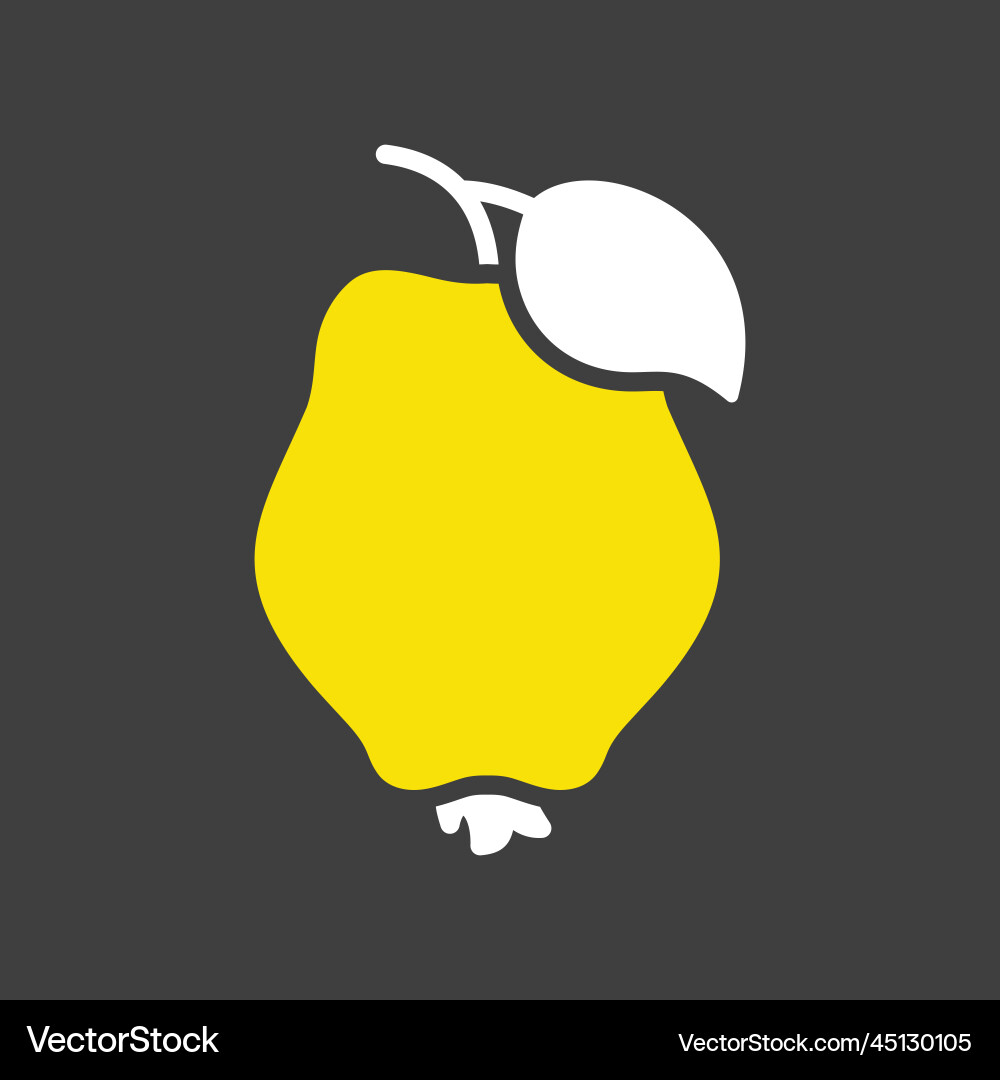Quince glyph on dark background icon graph symbol Vector Image