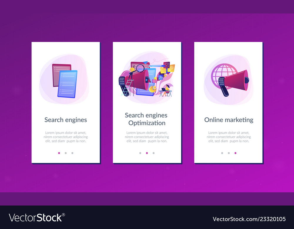 Search engines optimization app interface template