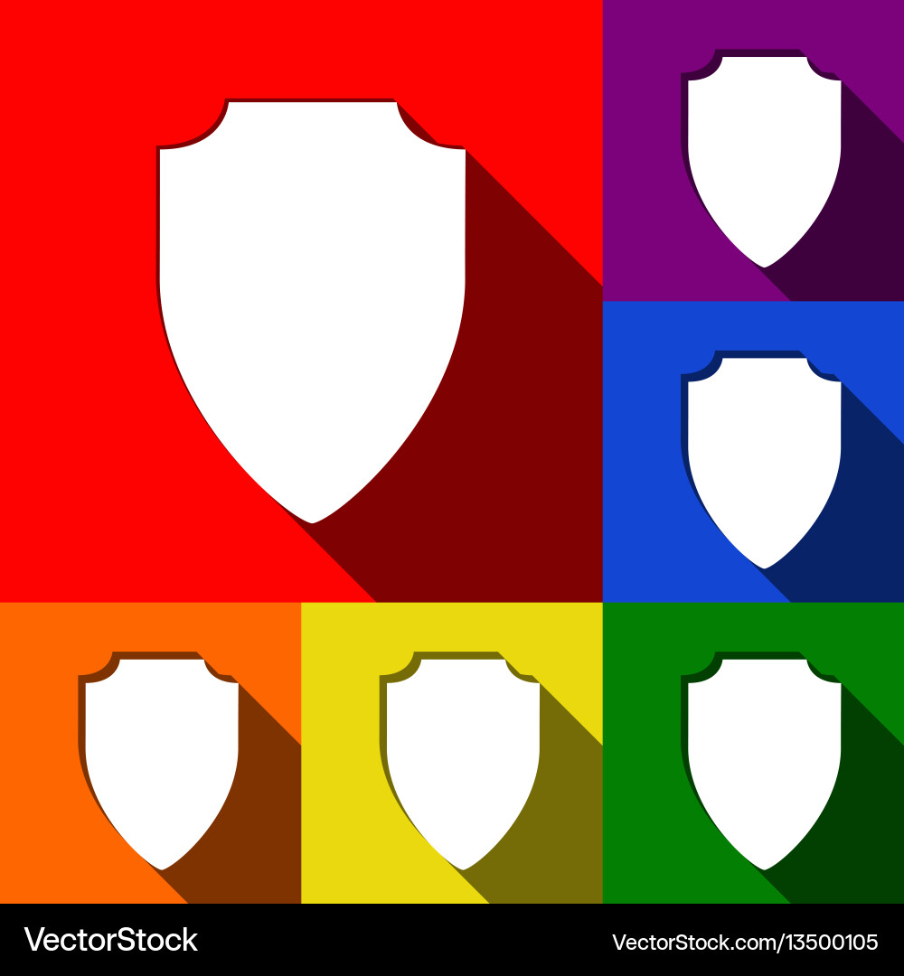 Shield sign set of icons Royalty Free Vector Image