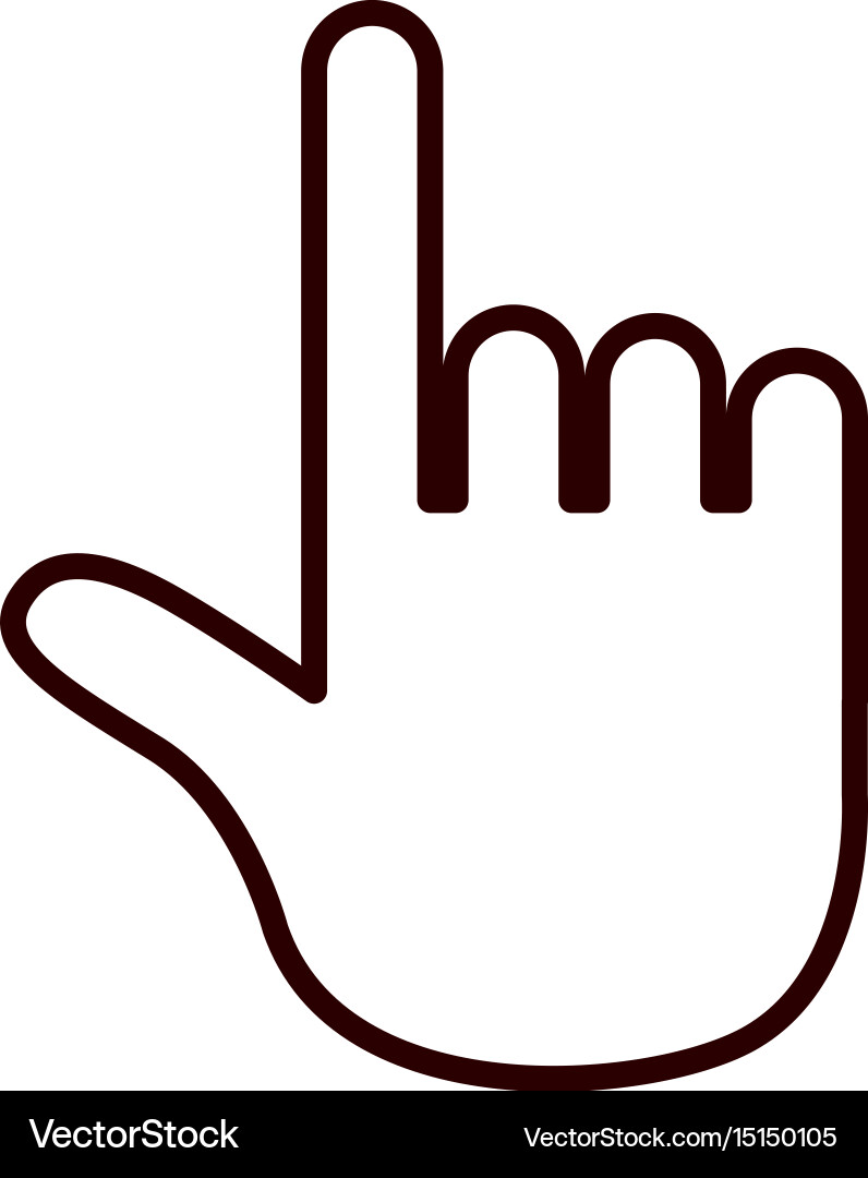 Sketch silhouette hand pointing to front icon Vector Image