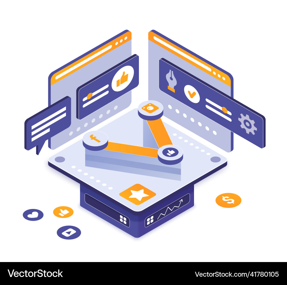 Social media marketing communication platforms Vector Image