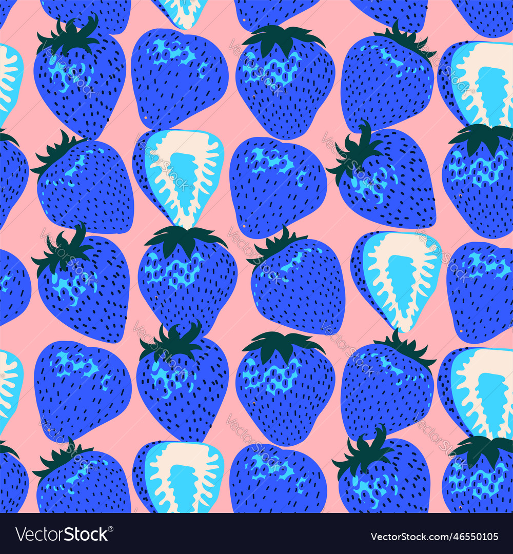 Strawberry pattern2 Royalty Free Vector Image - VectorStock
