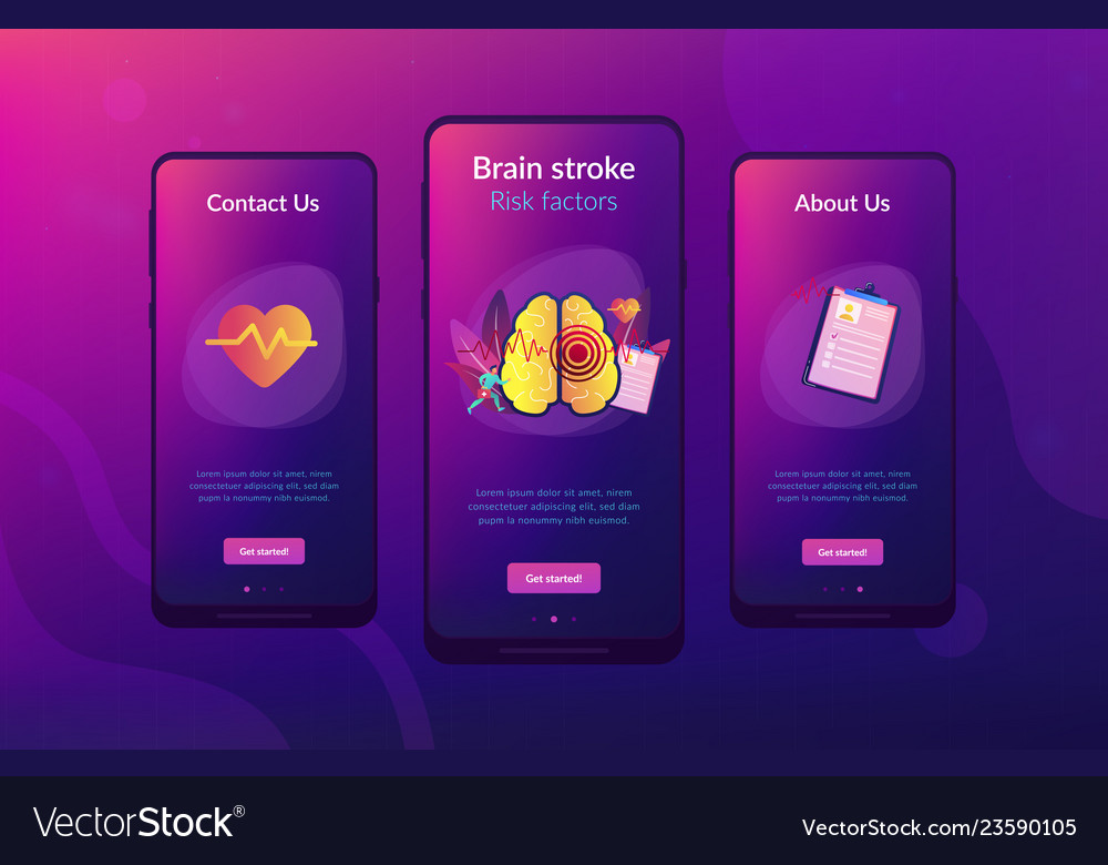 Stroke app interface template Royalty Free Vector Image
