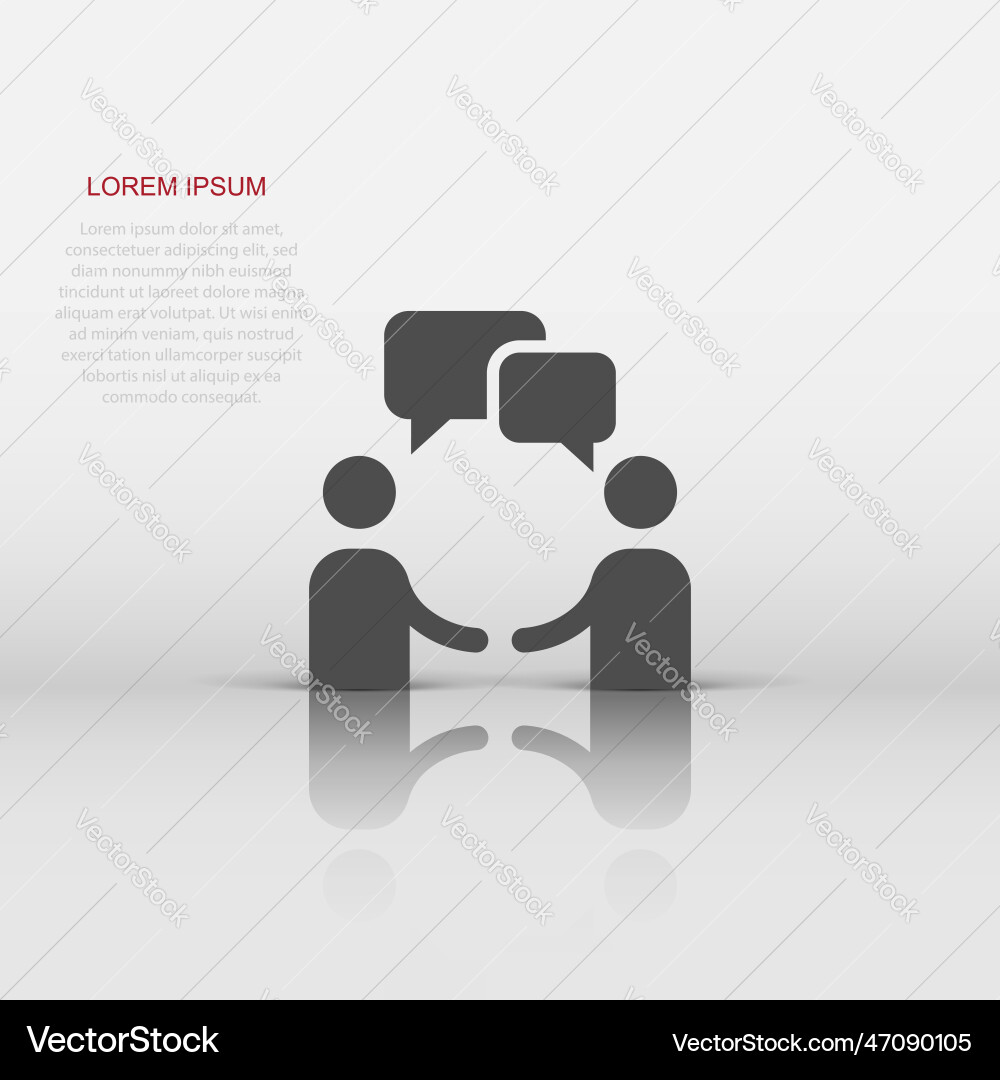 Talk people icon in flat style man with speech Vector Image