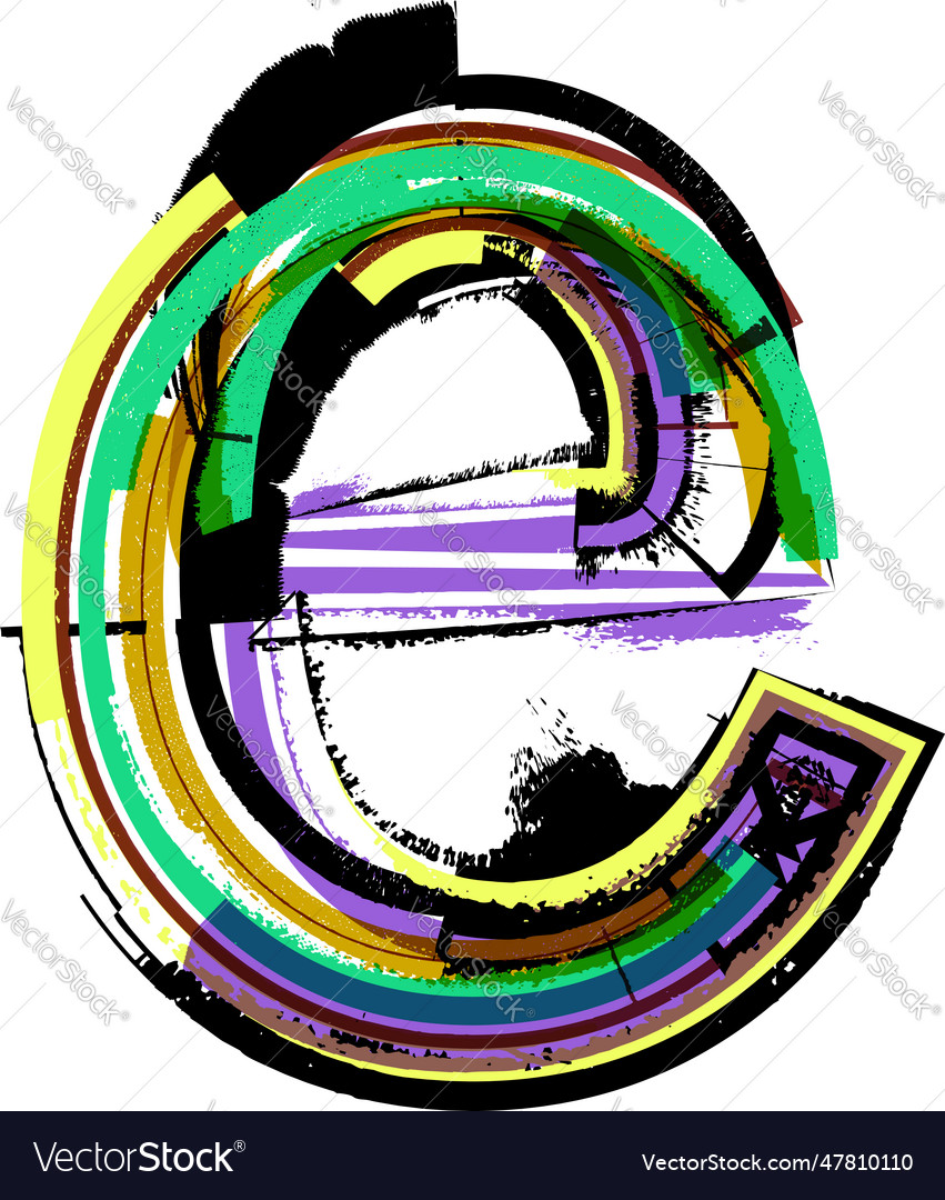 Art sketched fonts lowercase symbols letter e Vector Image