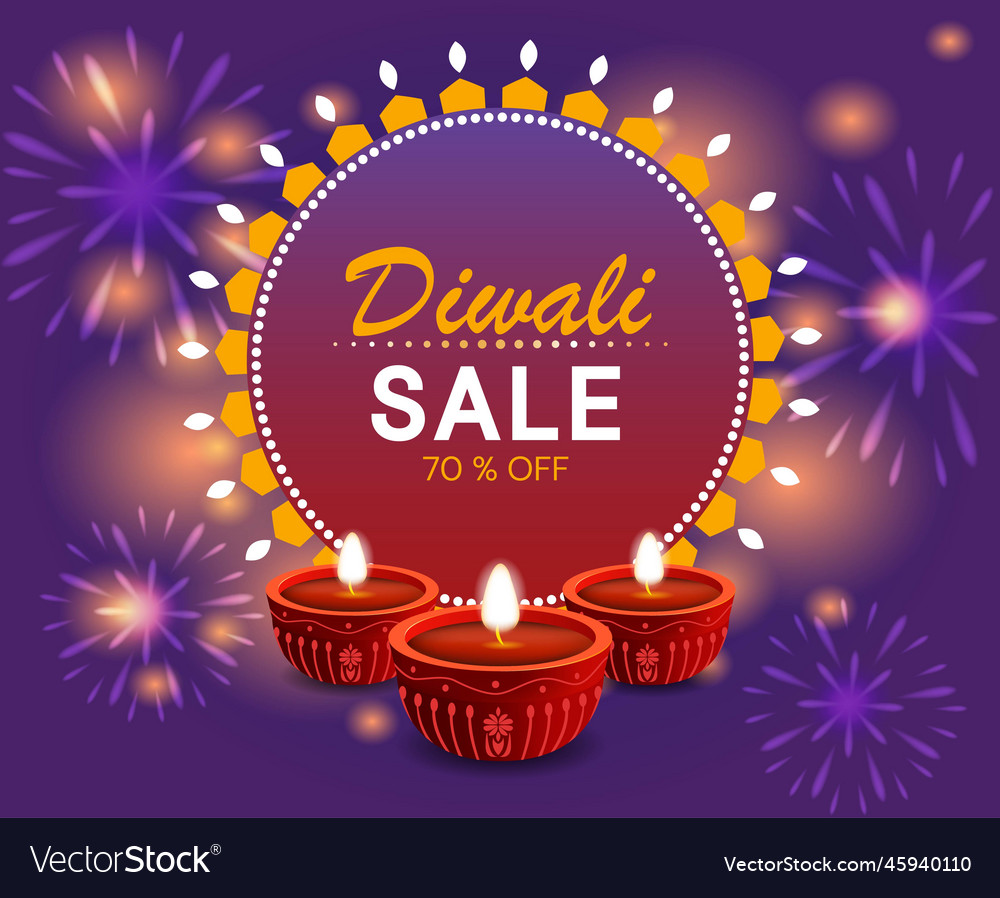 Big sale diwali banner Royalty Free Vector Image